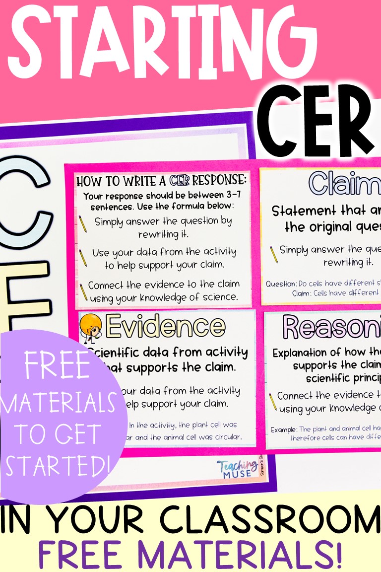 How to Teach CER Claim Evidence Reasoning in Science