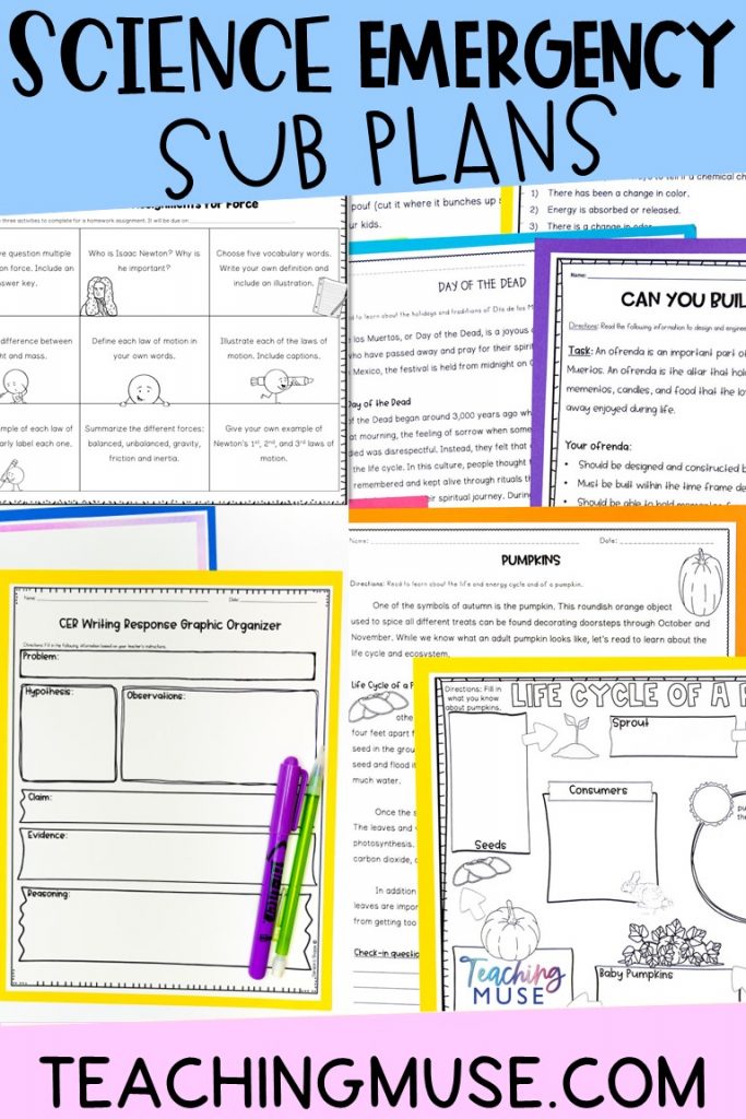Science Emergency Sub Plans - Teaching Muse